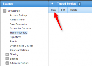 Adding Trusted Sender (Email or Domain) in Smartermail - Mondoze Cloud