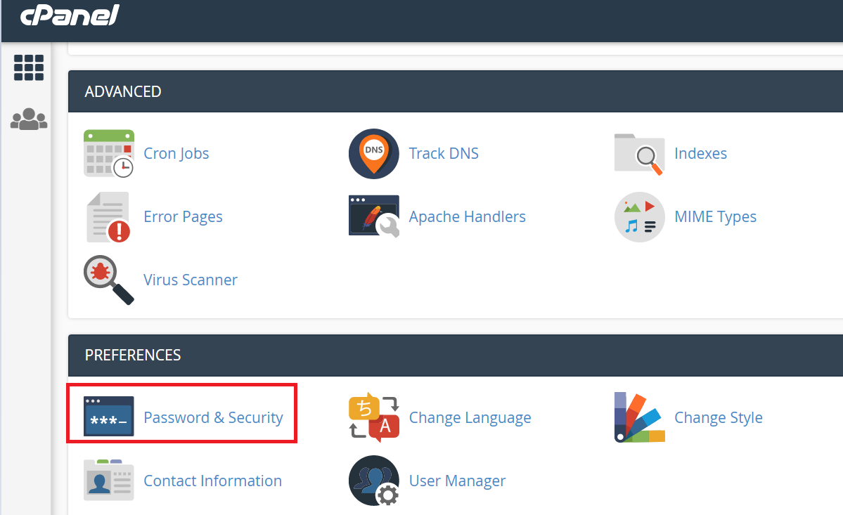 How to reset cPanel password from cPanel end - Mondoze Cloud