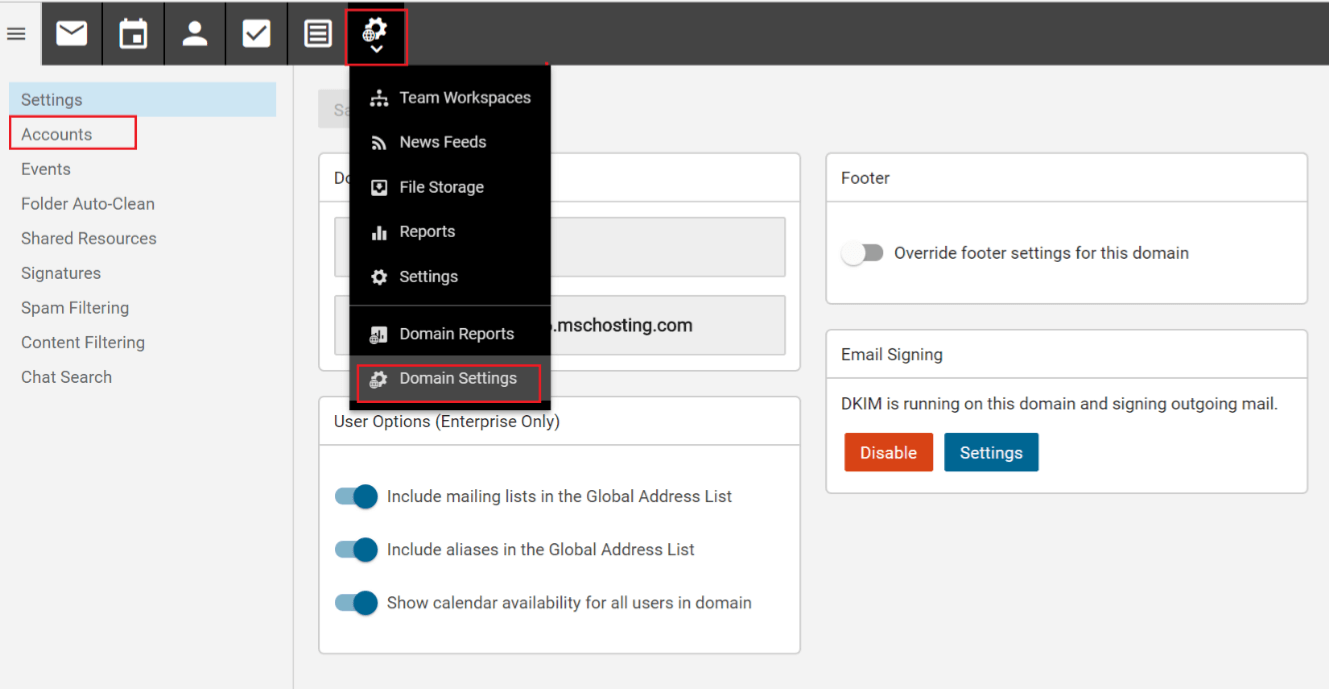How to access domain users from Smartermail admin account - Mondoze Cloud
